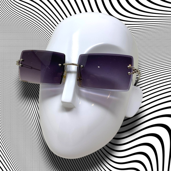 San Horma | Accessories | Vintage 99s Square Sunglasses Rimless Purple ...